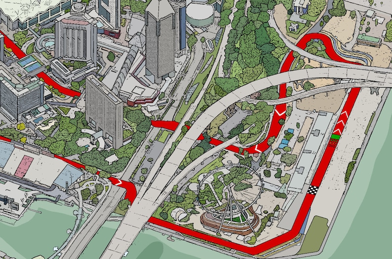 Singapore F1 Circuit Singapore Grand Prix 2023 Map 18 X 24 Inches - Etsy