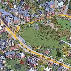 Map of Harvard University - Main Campus and Harvard Square Transit Map ...