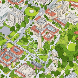 Map of Berkeley. UC Berkeley Map - Etsy