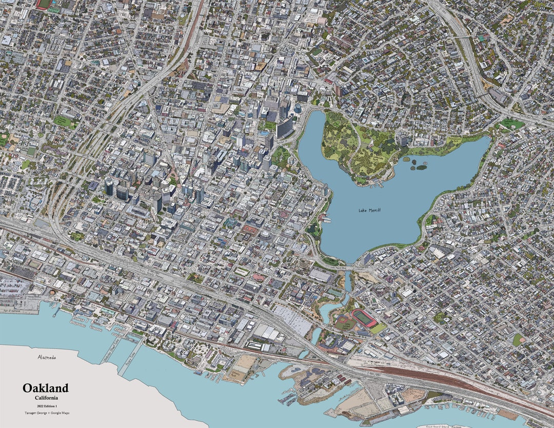 Oakland California On A Map Editable Oakland, CA City Map