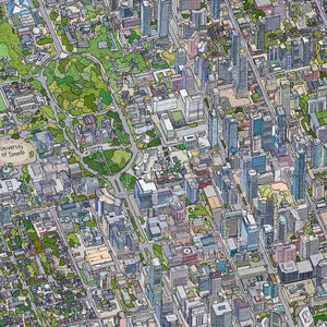 Map of Toronto Downtown, Toronto Subway Map - Etsy