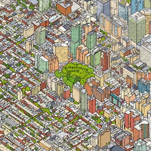 Map of Philadelphia Showing Transit and Structures - Etsy
