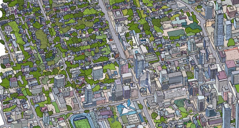 Map of Toronto Downtown Toronto Subway Map - Etsy