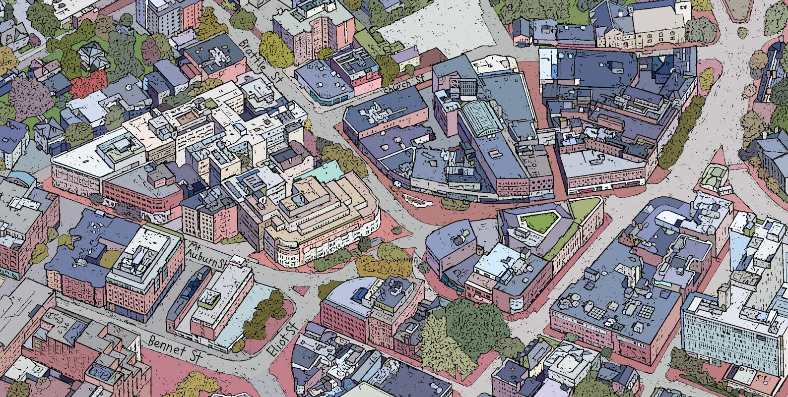 Map of Harvard University Main Campus and Harvard Square Transit Map ...