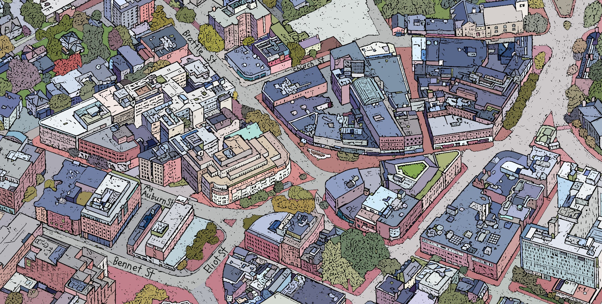 Map of Harvard University Main Campus and Harvard Square Transit Map ...