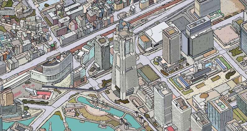 Map of Yokohama Japan. 28" X 20" Transit Map - Etsy