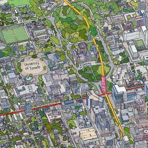 Map of Toronto Downtown, Toronto Subway Map - Etsy