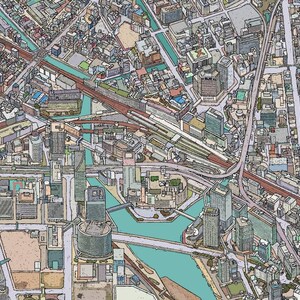 Map of Yokohama Japan. 28" X 20" Transit Map - Etsy