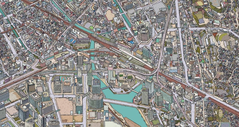 Map of Yokohama Japan. 28" X 20" Transit Map - Etsy
