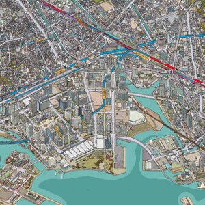 Map of Yokohama Japan. 28" X 20" Transit Map - Etsy