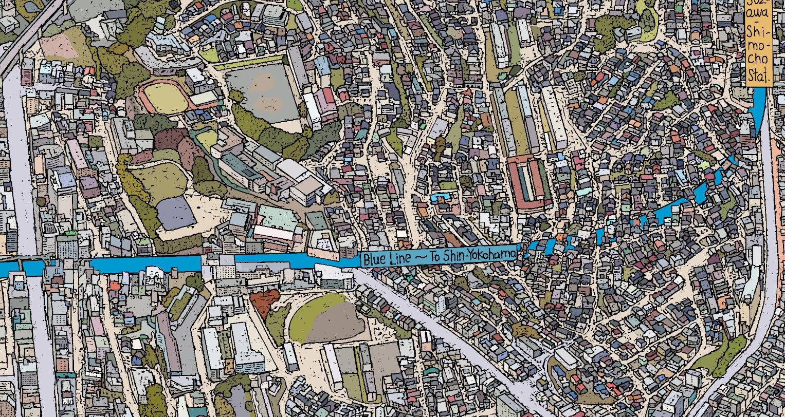 Map of Yokohama Japan. 28 X 20 Transit Map - Etsy