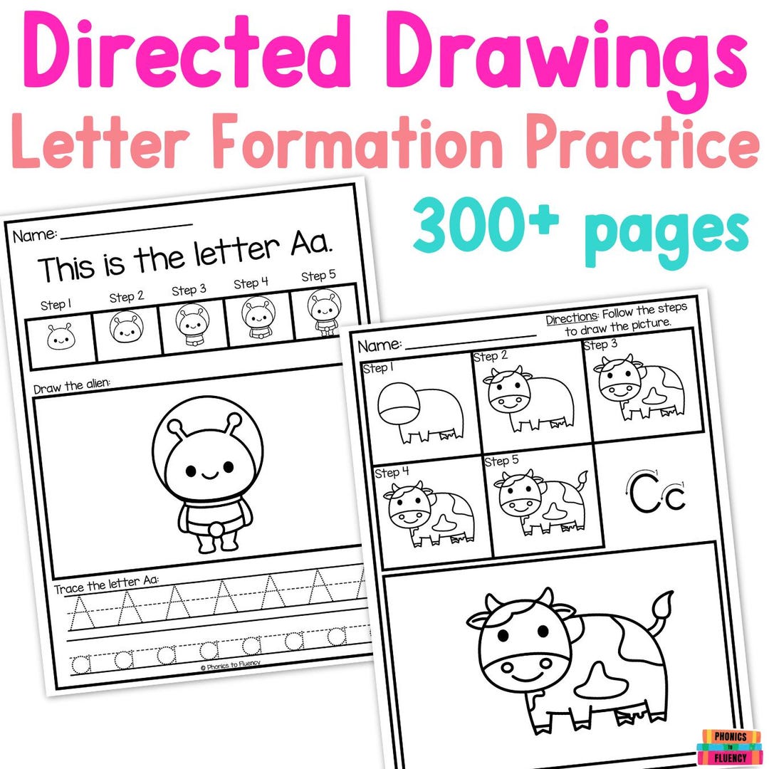 Alphabet Directed Drawings for Kids, Art Activities for Elementary ...