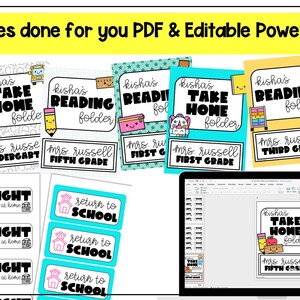 Editable Homework Folder Covers Labels Editable Take Home Folder Labels ...