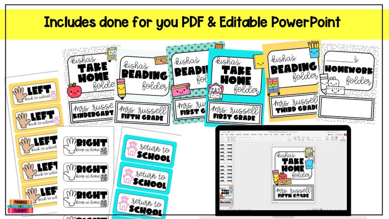 Editable Homework Folder Covers Labels Editable Take Home Folder Labels ...