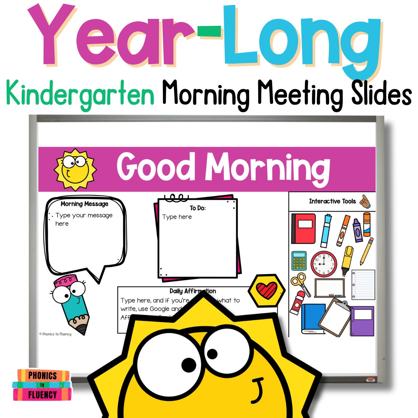 Kindergarten Morning Meeting Slides, Year-long Calendar (google Slides ...