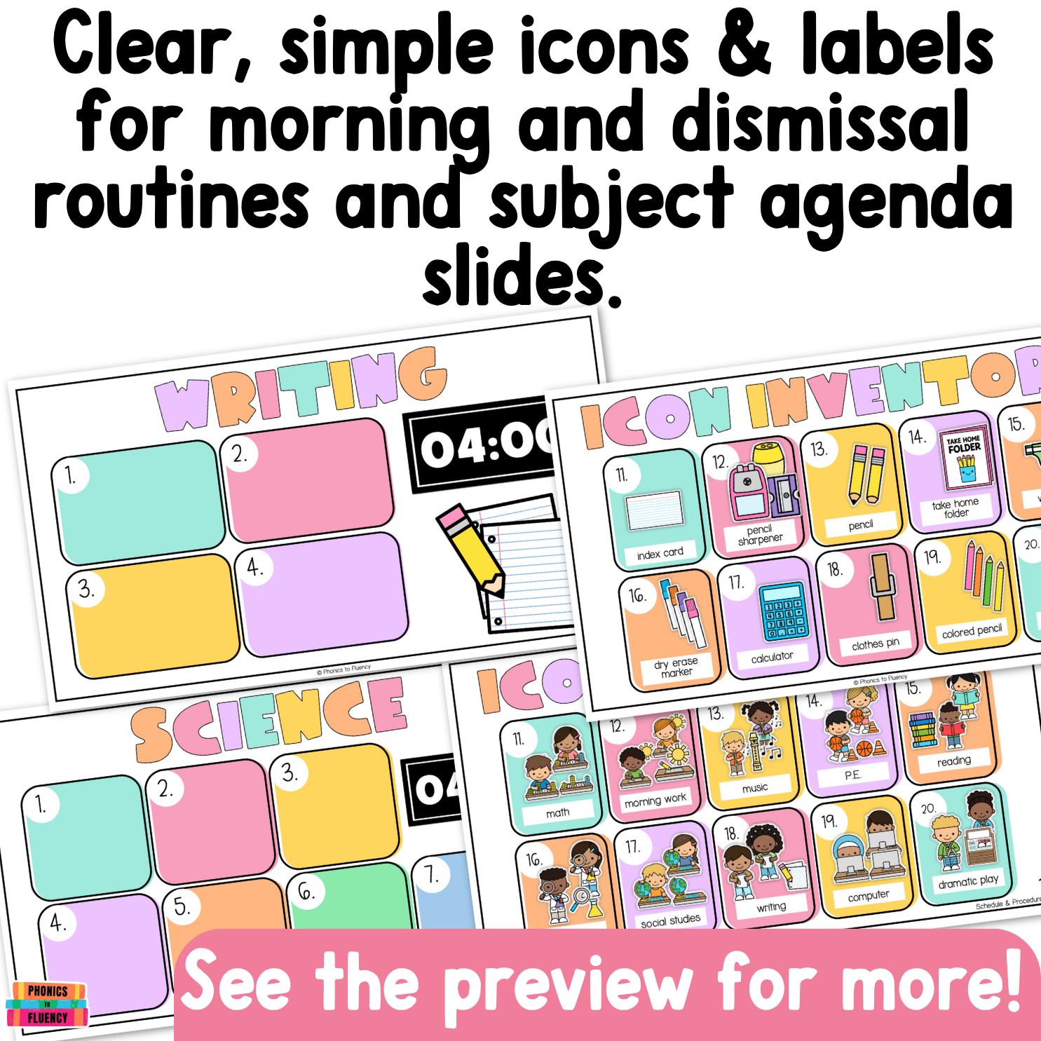 Kindergarten Morning Meeting Slides: Visual Schedule, Daily Agenda ...
