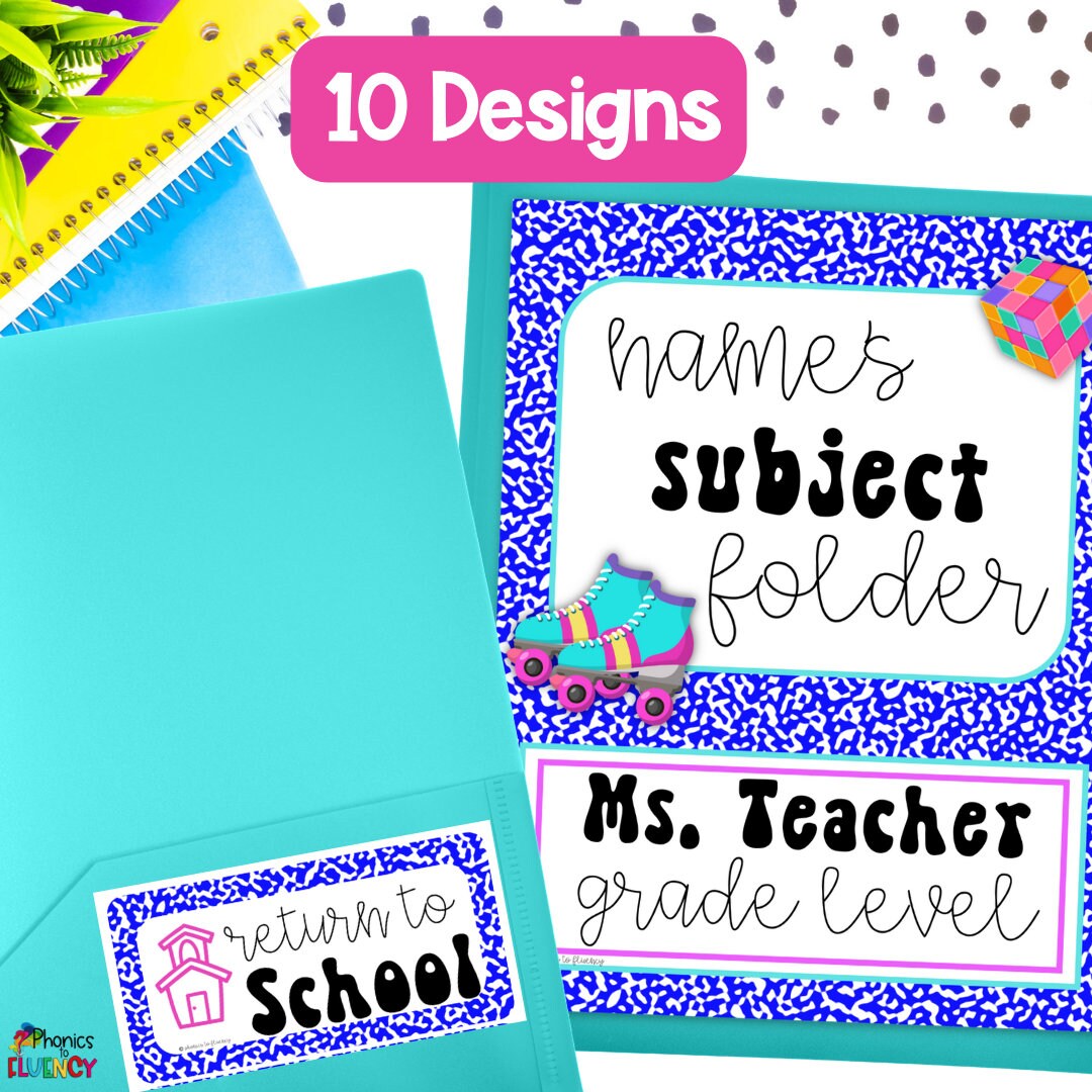 Retro Editable Take Home Folder Covers and Labels (PPT & PDF) - Etsy