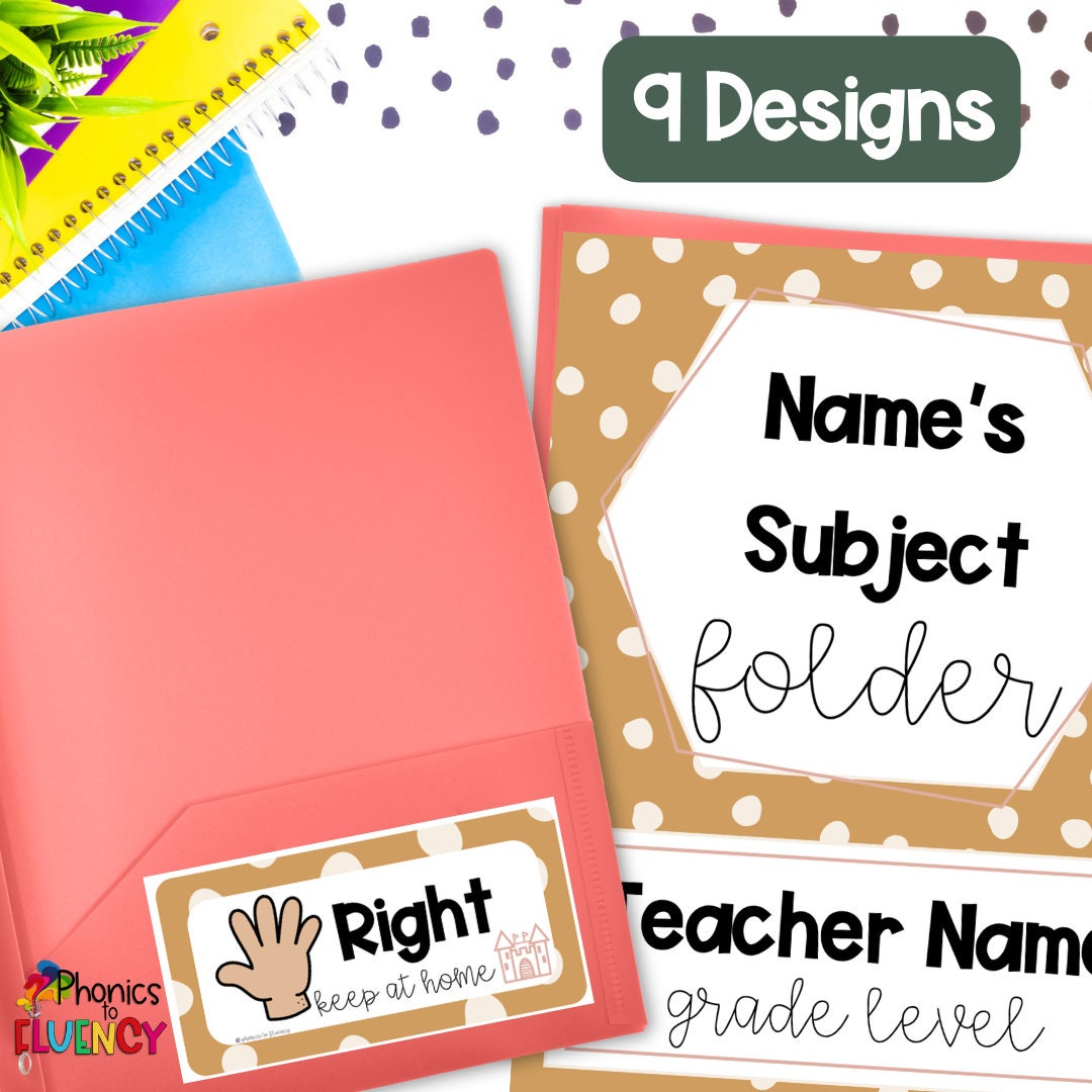 Editable Boho Take Home Folder Covers and Labels (PPT & PDF) - Etsy