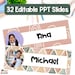 Editable Boho Desk Name Plates: Photo Tags, Classroom Decor (PPT) - Etsy