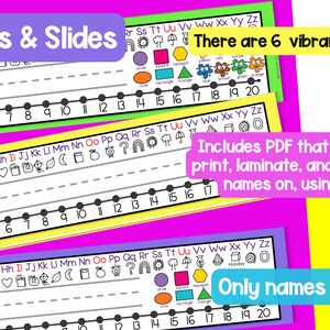Editable Student Desk Name Plates: Alphabet, Numbers, Shapes (PDF) - Etsy
