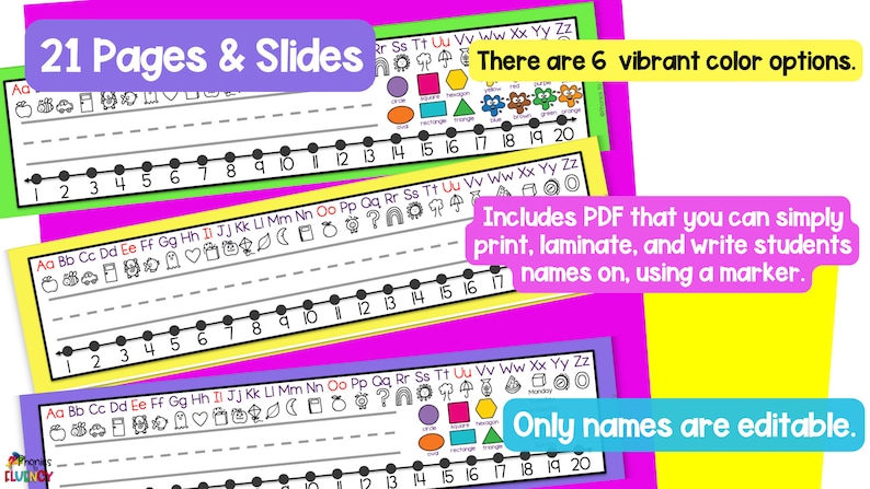 Editable Student Desk Name Plates: Alphabet, Numbers, Shapes (PDF) - Etsy