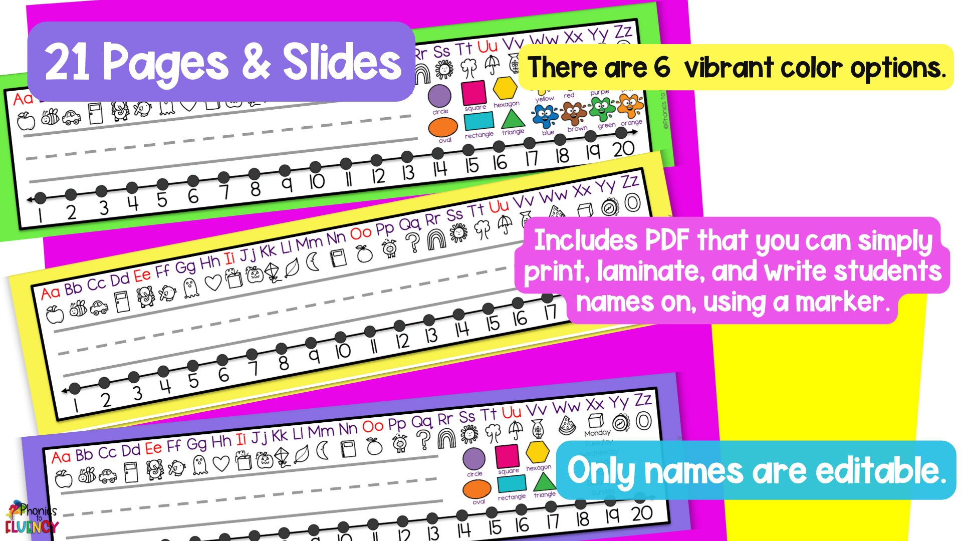 Editable Student Desk Name Plates: Alphabet, Numbers, Shapes (PDF) - Etsy