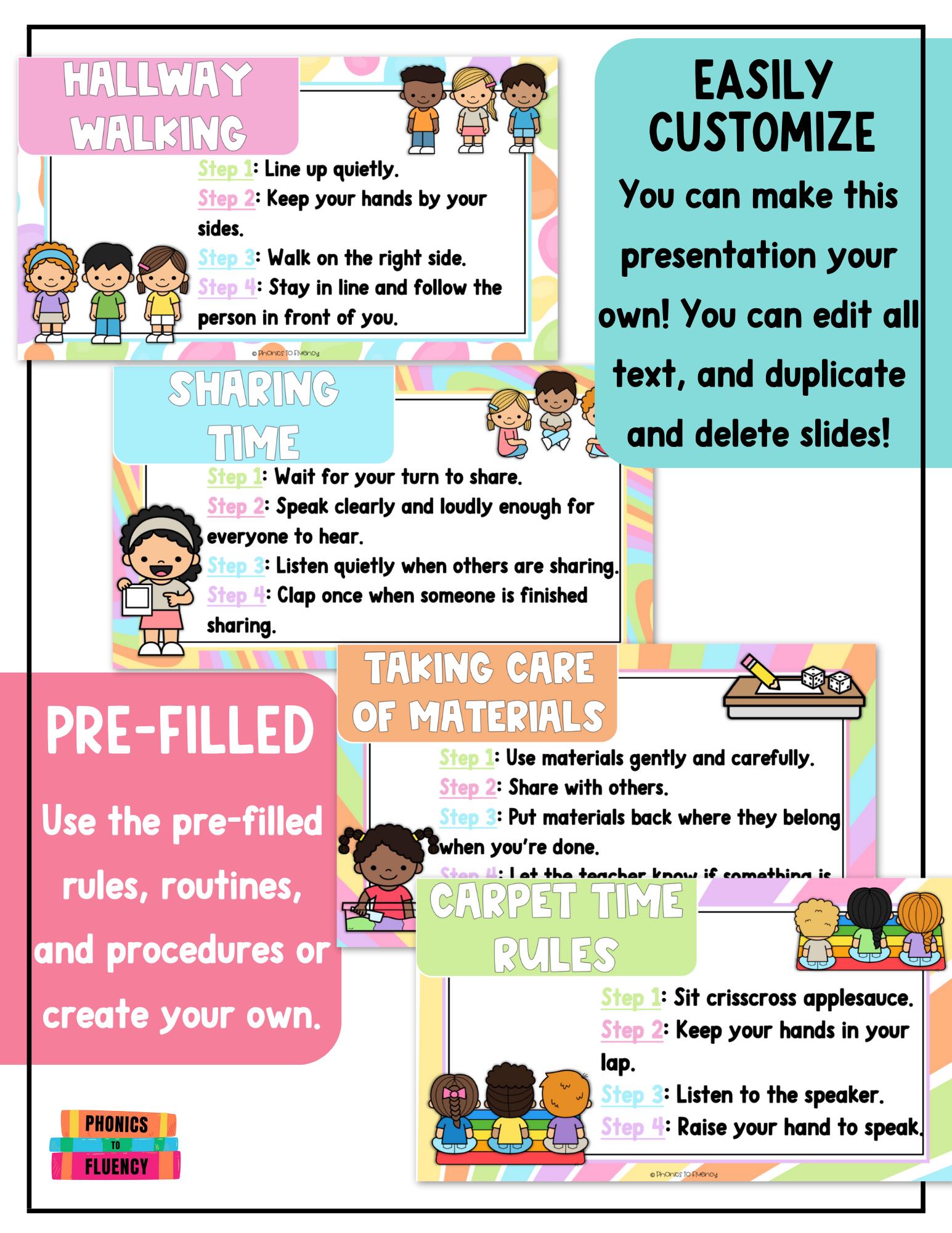 Editable Classroom Rules Slides: K-2 Behavior Management (google Slides ...
