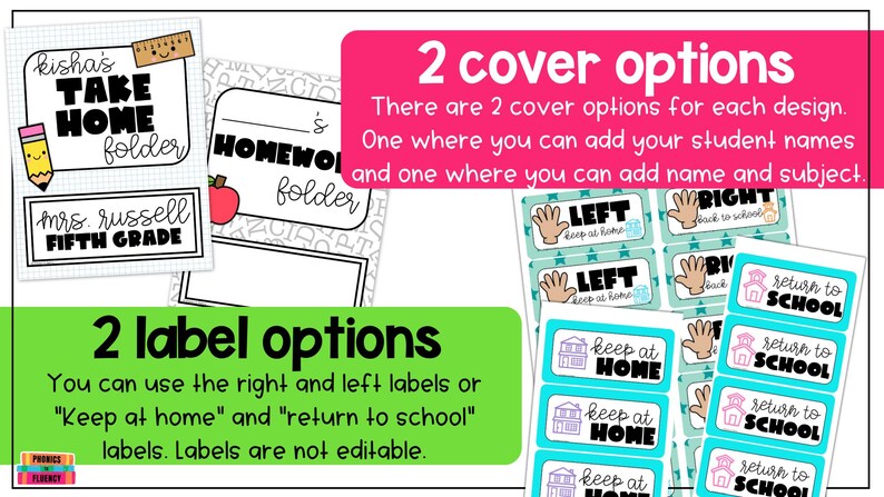 Editable Homework Folder Covers Labels Editable Take Home Folder Labels ...