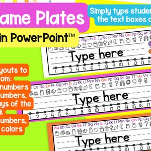 Editable Student Desk Name Plates: Alphabet, Numbers, Shapes (PDF) - Etsy