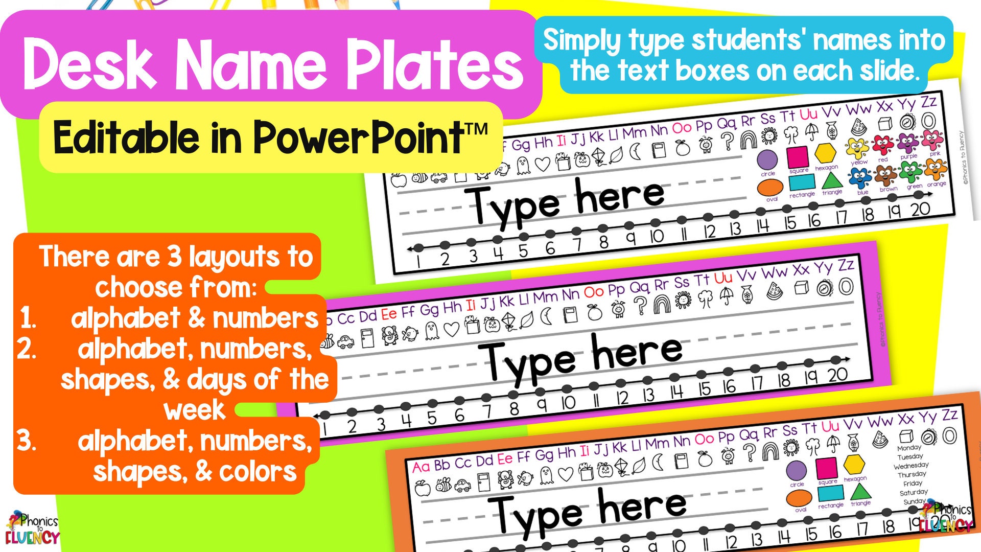 Editable Student Desk Name Plates: Alphabet, Numbers, Shapes (PDF) - Etsy