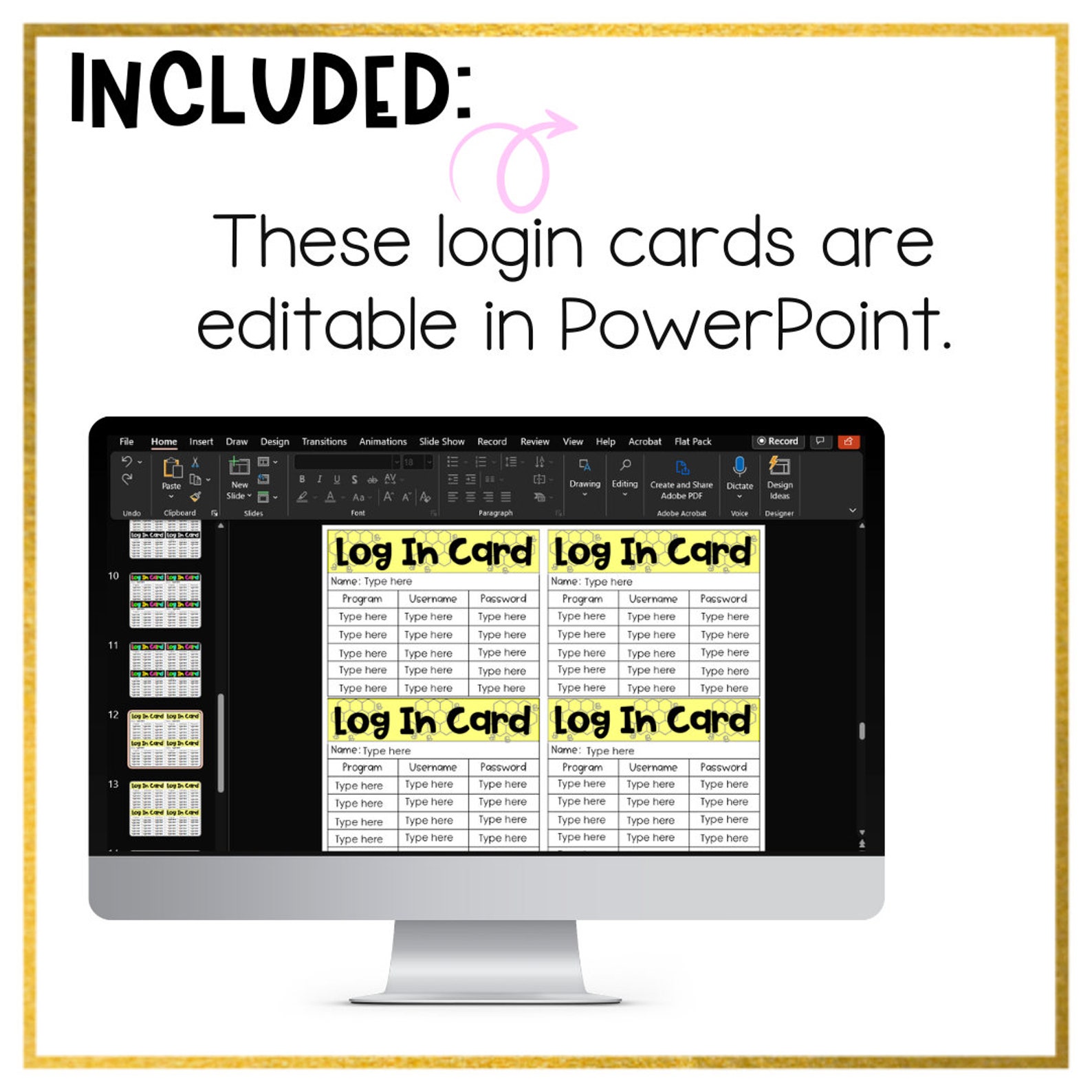 Editable Student Log in Cards Usernames and Passwords Classroom ...