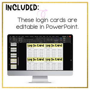 Editable Student Log in Cards Usernames and Passwords Classroom ...