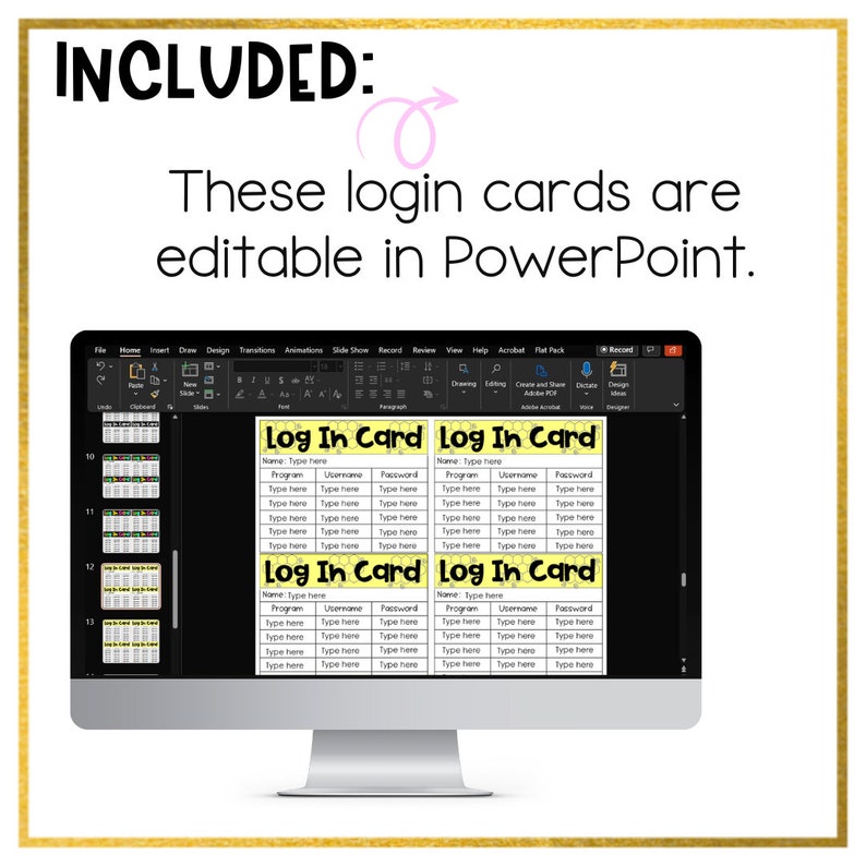 Editable Student Log in Cards Usernames and Passwords Classroom ...