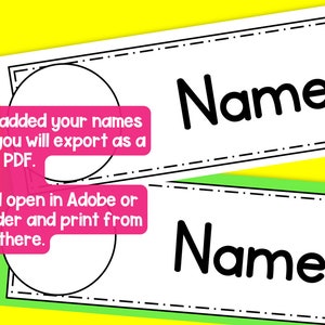 Editable Desk Name Plates: Classroom Decor (powerpoint) - Etsy