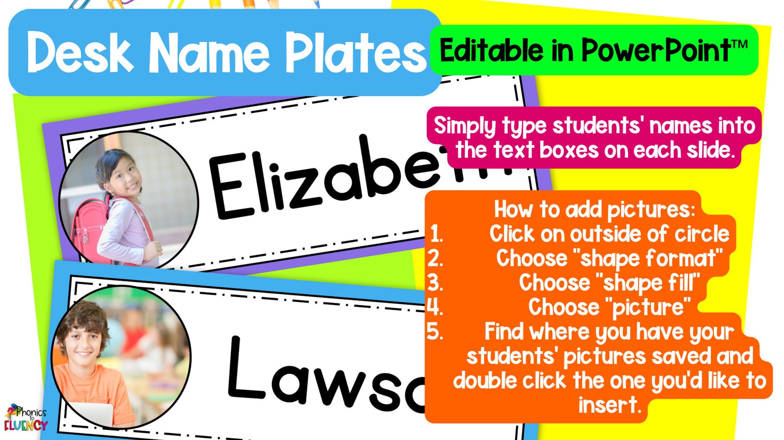 Editable Desk Name Plates: Classroom Decor (powerpoint) - Etsy