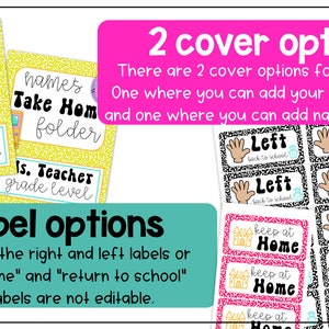 Retro Editable Take Home Folder Covers and Labels (PPT & PDF) - Etsy