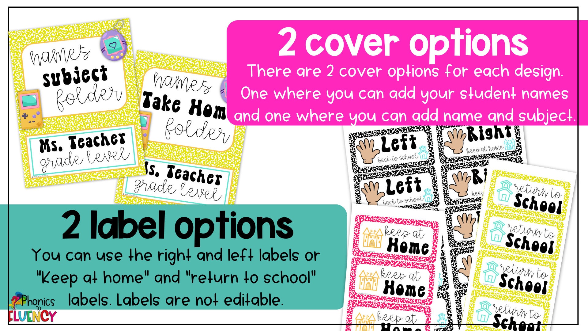 Editable Take Home Folder Covers and Take Home Folder Labels Retro ...