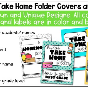 Editable Homework Folder Covers Labels Editable Take Home Folder Labels ...