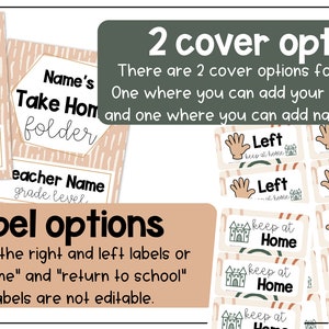 Editable Boho Take Home Folder Covers and Labels (PPT & PDF) - Etsy