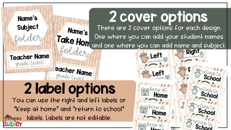 Editable Boho Take Home Folder Covers and Labels (PPT & PDF) - Etsy