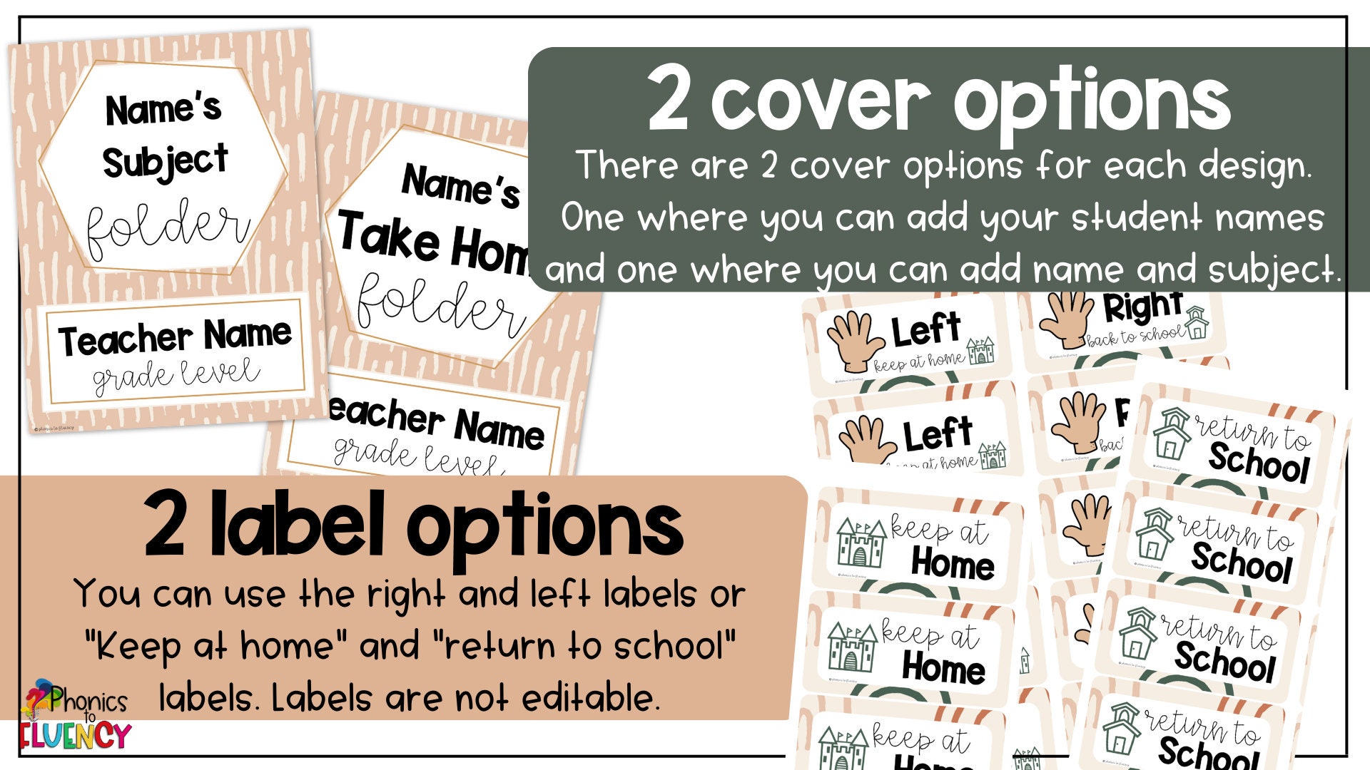 Editable Boho Take Home Folder Covers and Labels (PPT & PDF) - Etsy