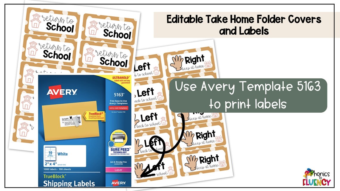 Editable Boho Take Home Folder Covers and Labels (PPT & PDF) - Etsy