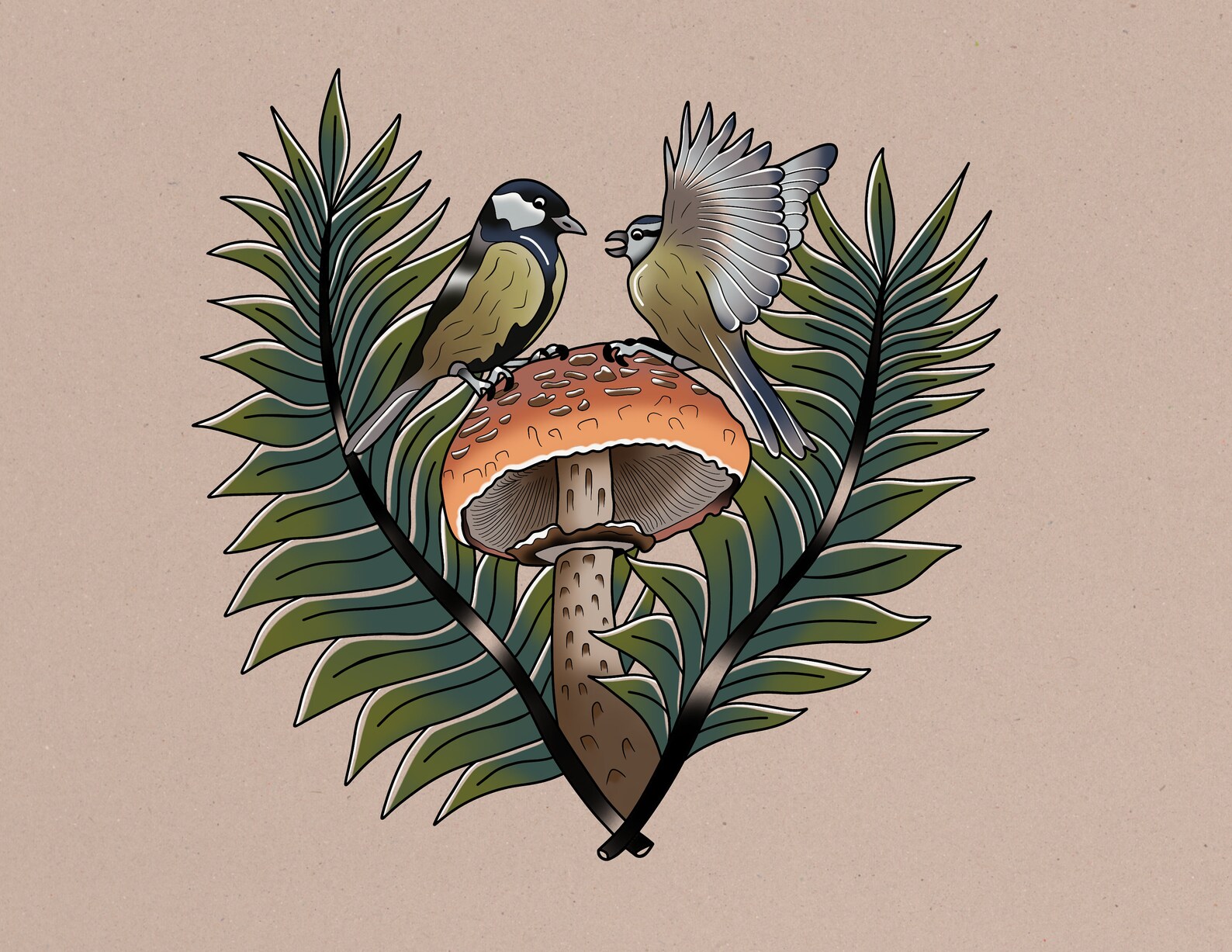 Angry Bird Print / Tattoo Flash Art by Jessi Taylor / 11”x14” Print Non ...