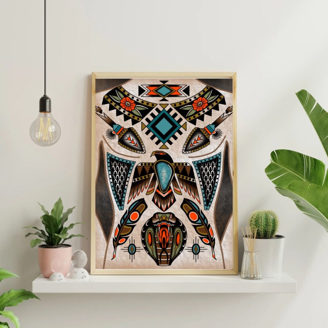 Southwestern Frontpiece Print / Tattoo Flash Art by Zack Taylor / 18”x ...