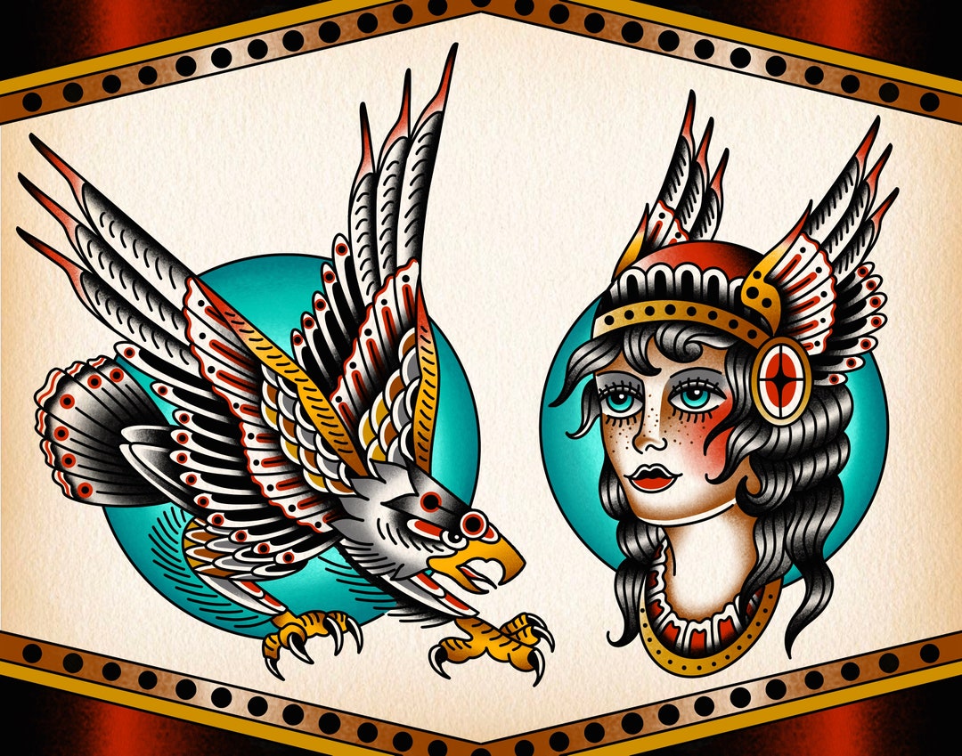 Wings Print / Tattoo Flash Art by Zack Taylor / 11”x14” Print Non ...