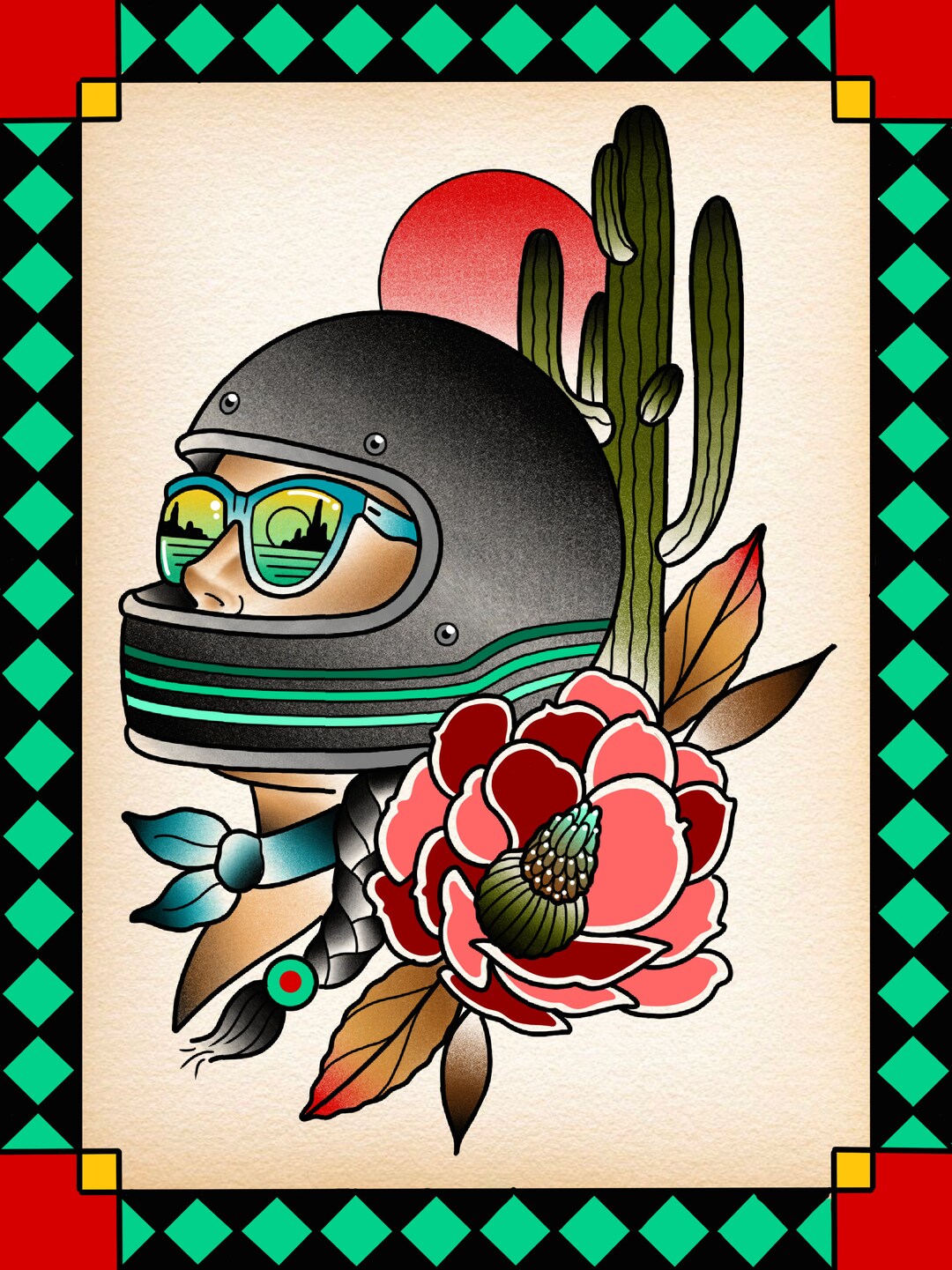 Chopper Girl Print / Tattoo Flash Art by Zack Taylor / 11”x14” Print ...