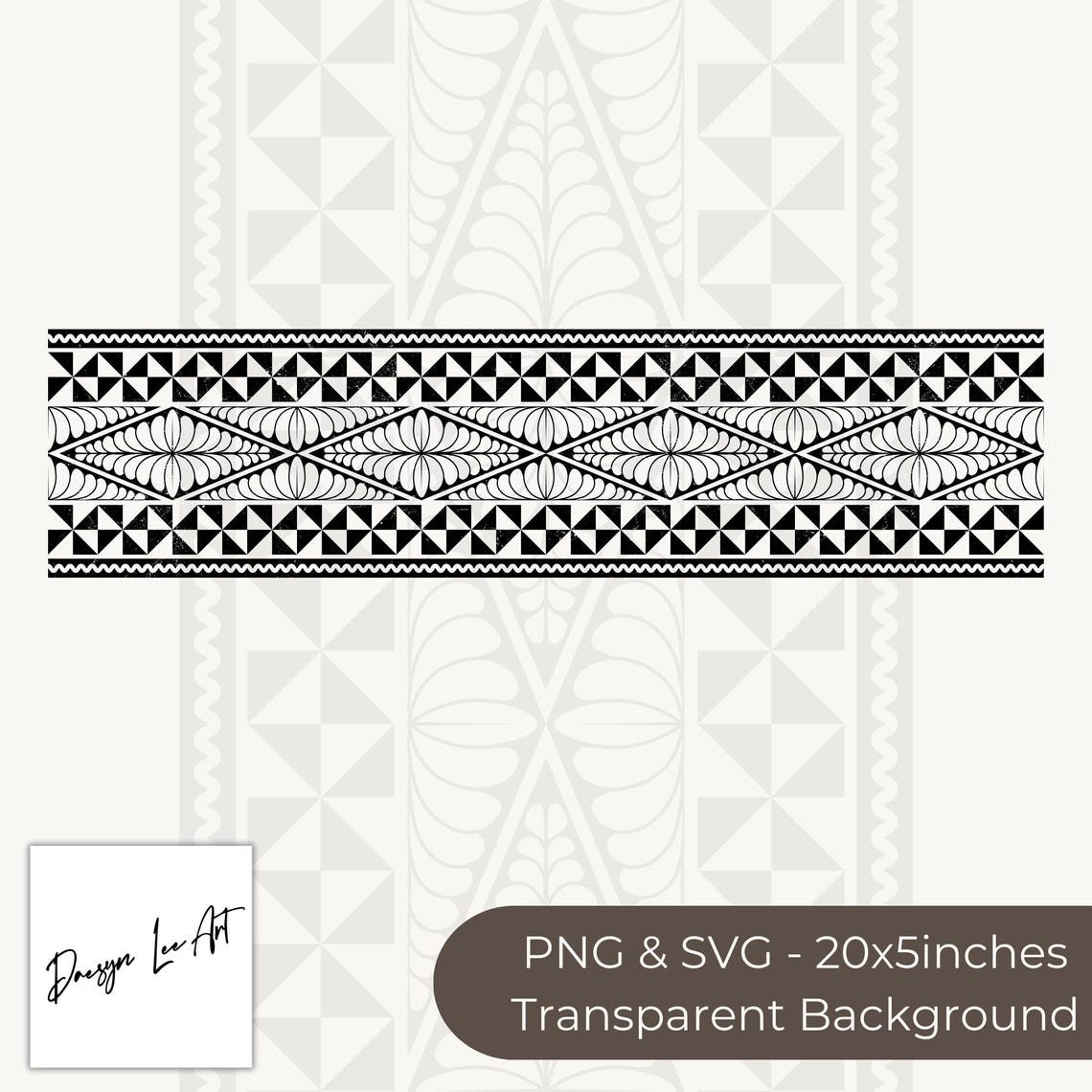 Tongan Pattern Banner 20x5inches *digital File Only* SVG/PNG - Etsy