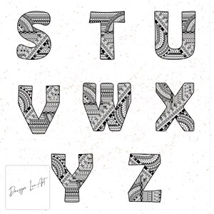 Polynesian Pattern Alphabet/lettering - Digital Download - Zip Folder ...