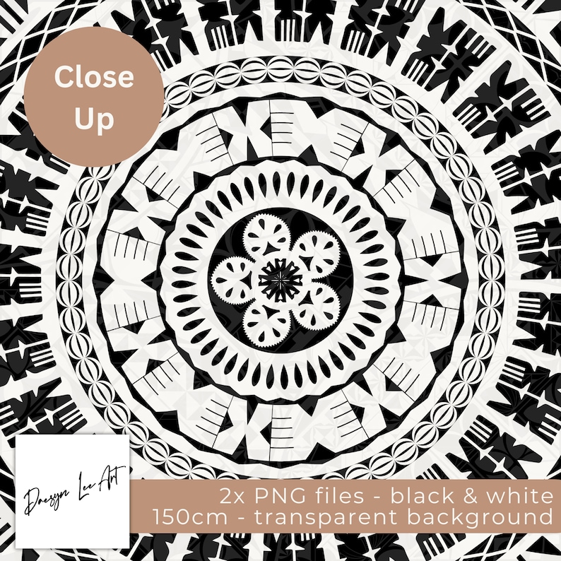 Fijian Round Pattern - 150cm - PNG File *instant Digital Download* - Etsy