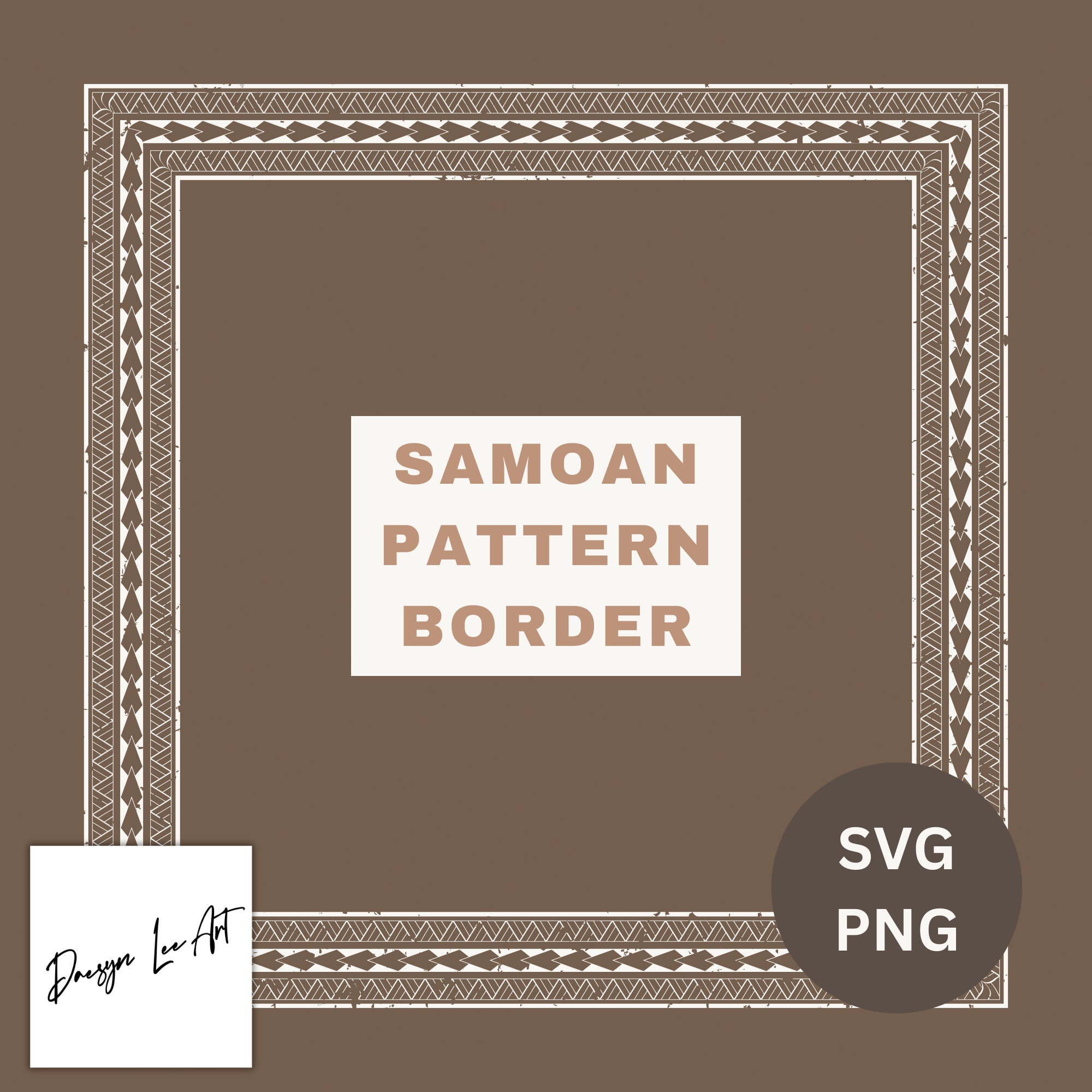 Samoan SQUARE Border 50cm instant Digital Download - Etsy